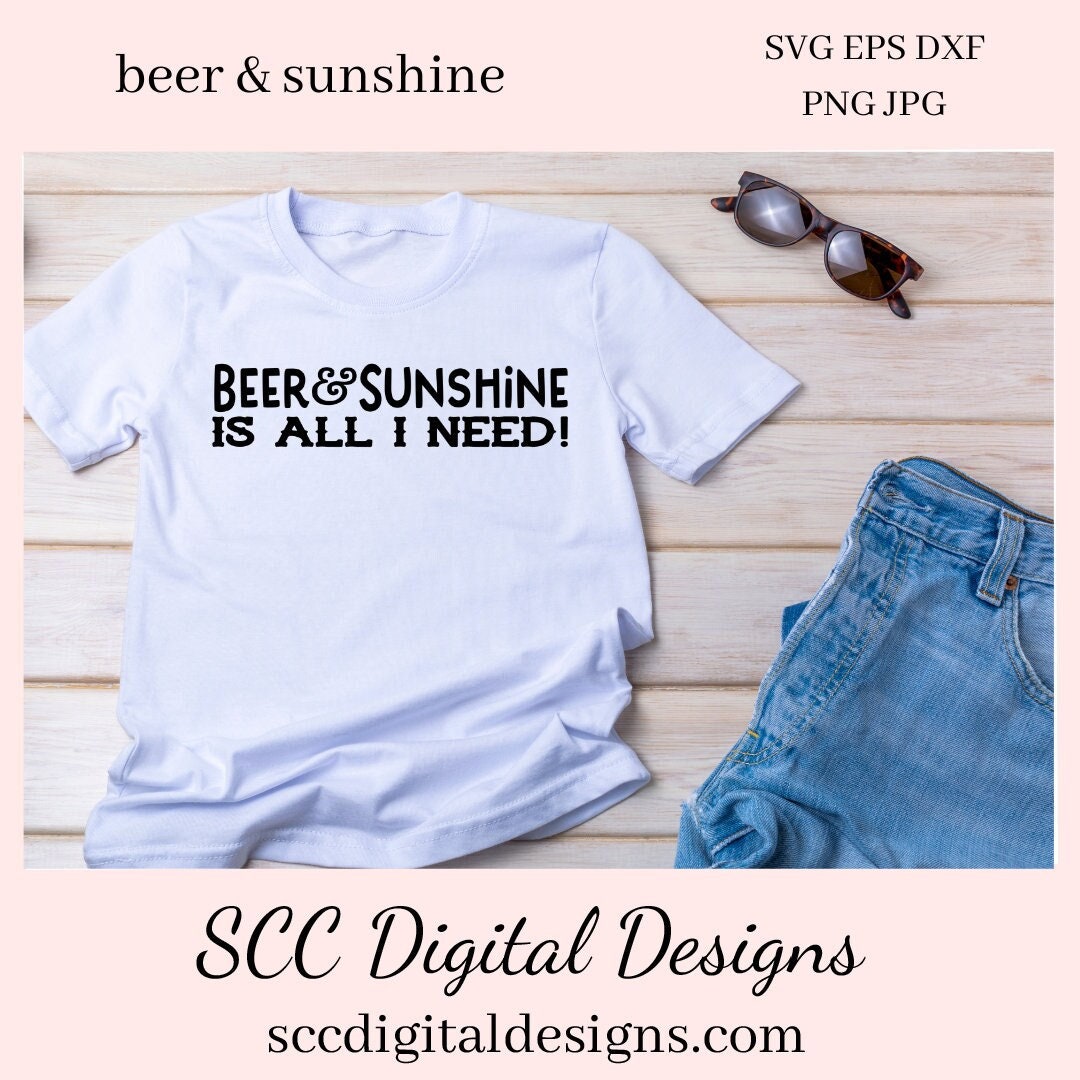 Beer and Sunshine SVG, Man Cave Sign, Camping Mug, DIY Gift for Him ...