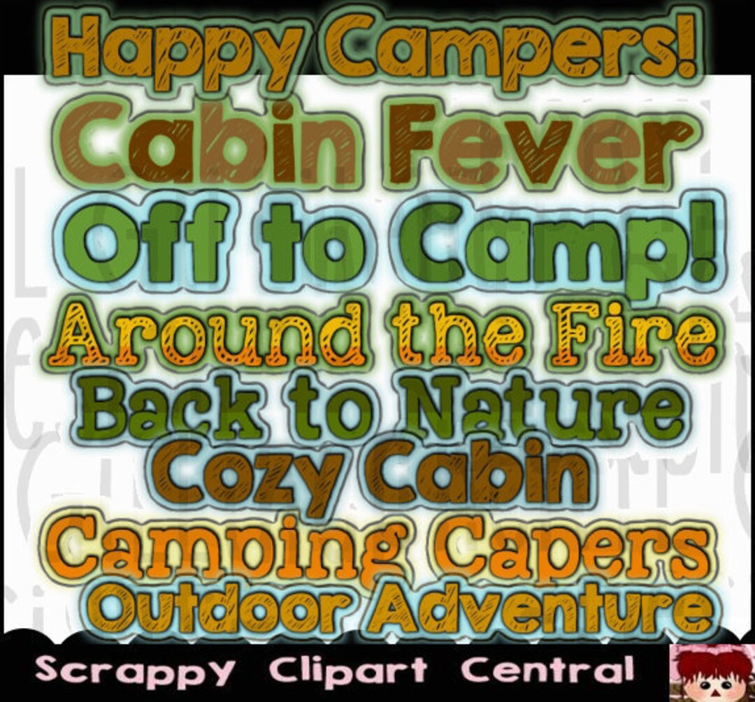 Happy Campers Titles Digital Word Art Camping PNG Word Art - Etsy