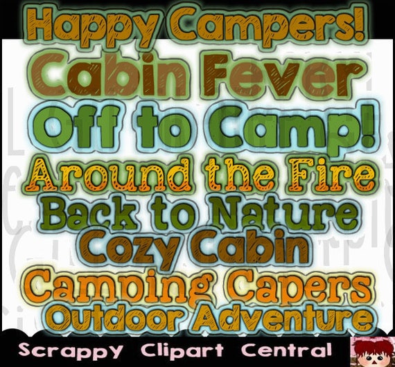 Happy Campers Titles Digital Word Art Camping PNG Word Art | Etsy