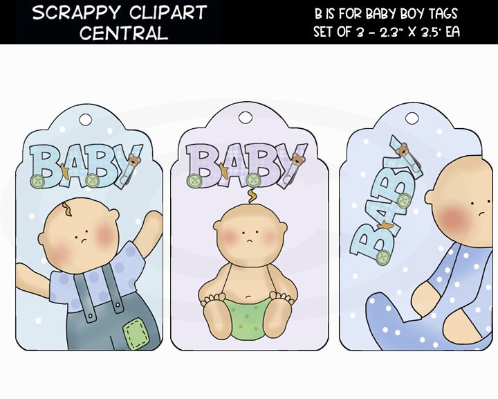 B is for Baby Boy Printable Gift Tags New Infant Party Favor Label DIY ...