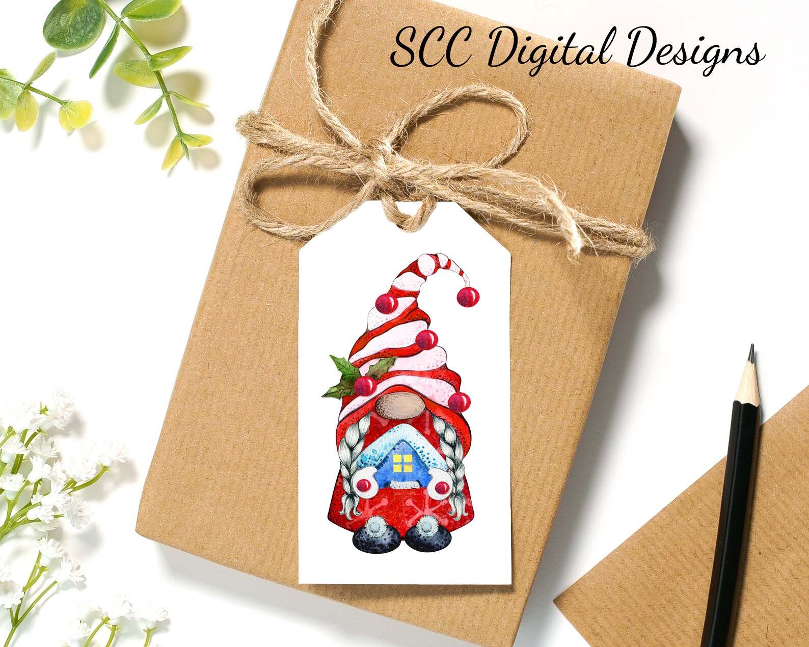 Printable Tags Christmas Gnomes 8 Tags With 2 Images Unique Hostess ...
