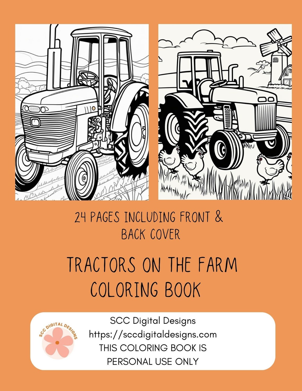 Farm Tractors Coloring Pages, Print at Home for Kids and Adults ...