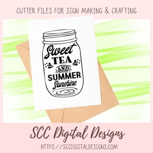 Sweet Tea SVG, Summer Sunshine PNG, DIY Farmhouse Wall Art for Mom ...