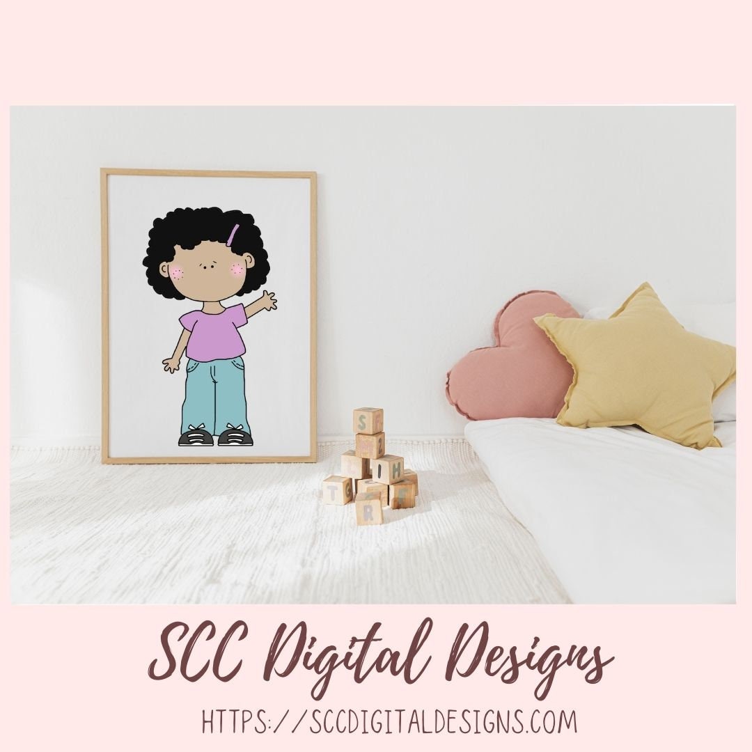 Kids Clipart, Diverse Boys & Girls PNG, Waving Children Digi Stamps ...