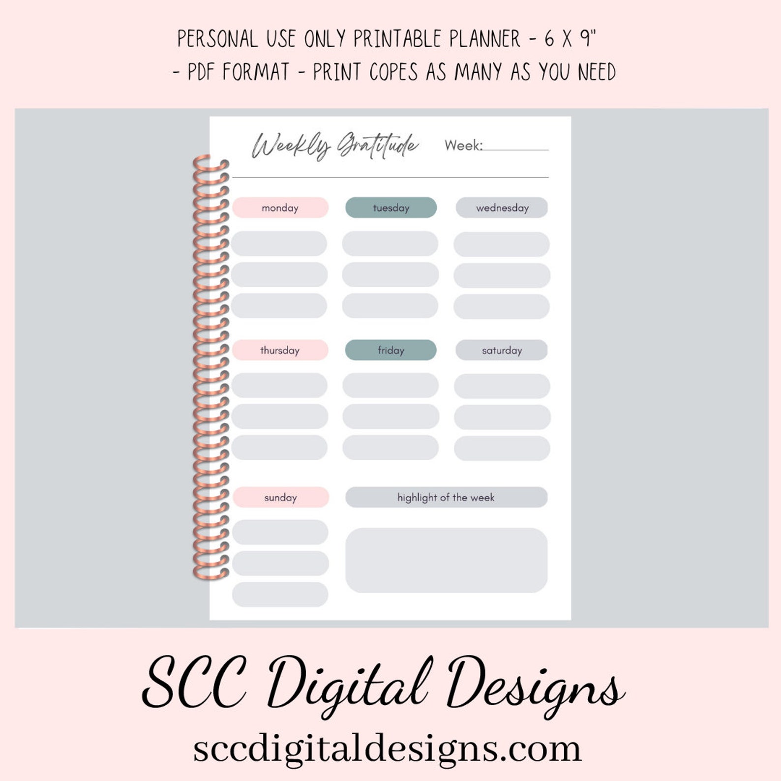 Boho Modern Printable Calendar, Daily Weekly Monthly Schedule, Self ...