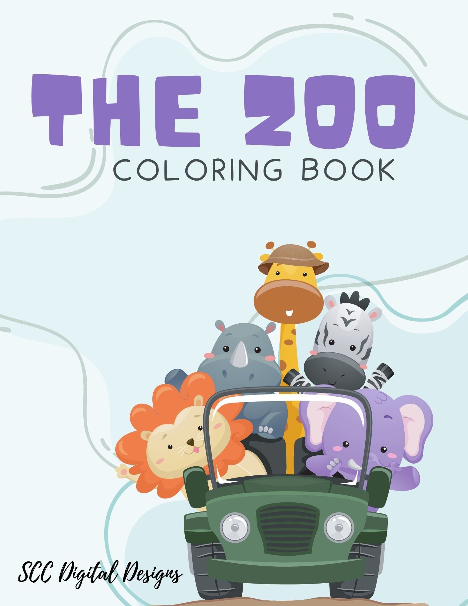 Printable Coloring Pages for Kids and Adults, Zoo Animals Print at Home ...