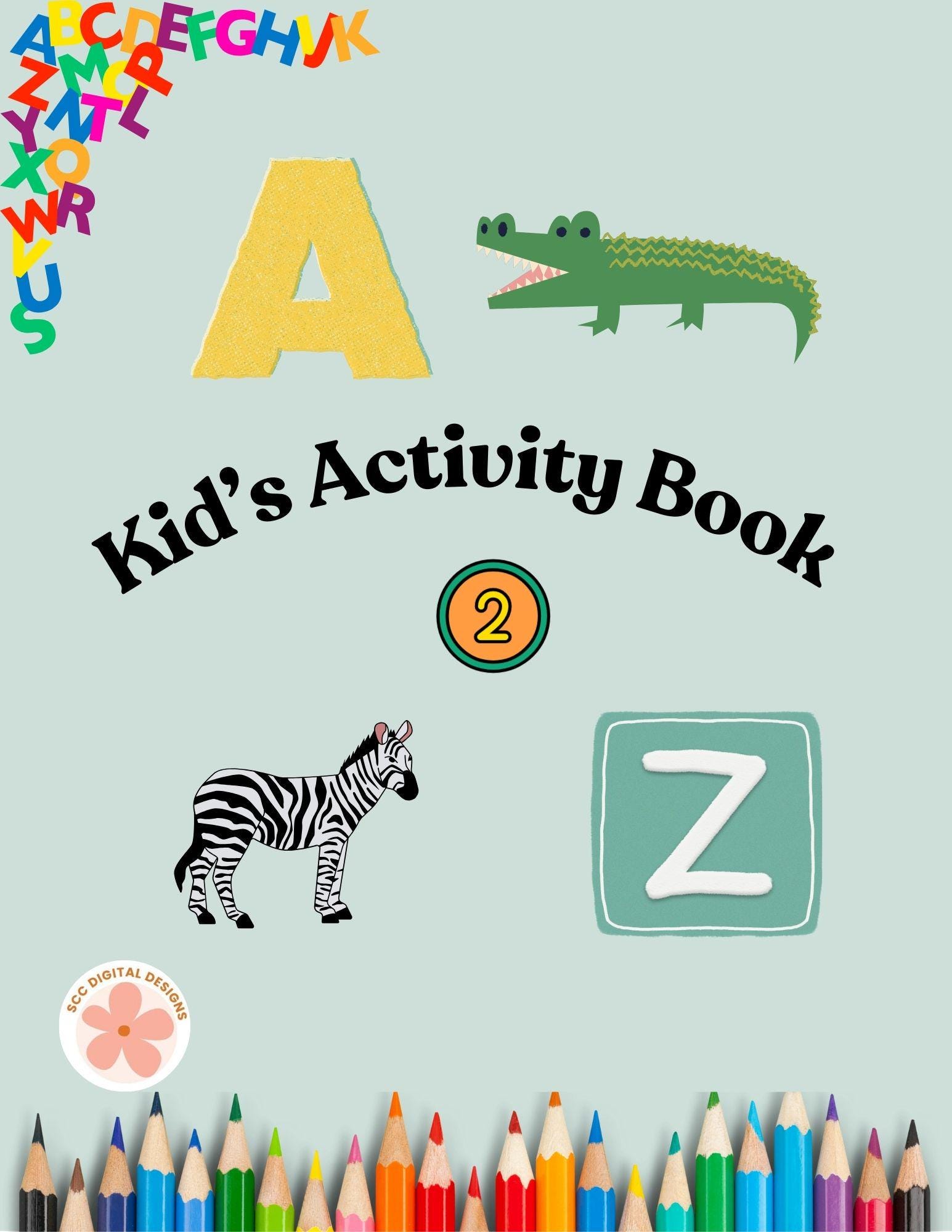 Kids Printable Activities, Print at Home A-Z Activity Book, Preschool ...