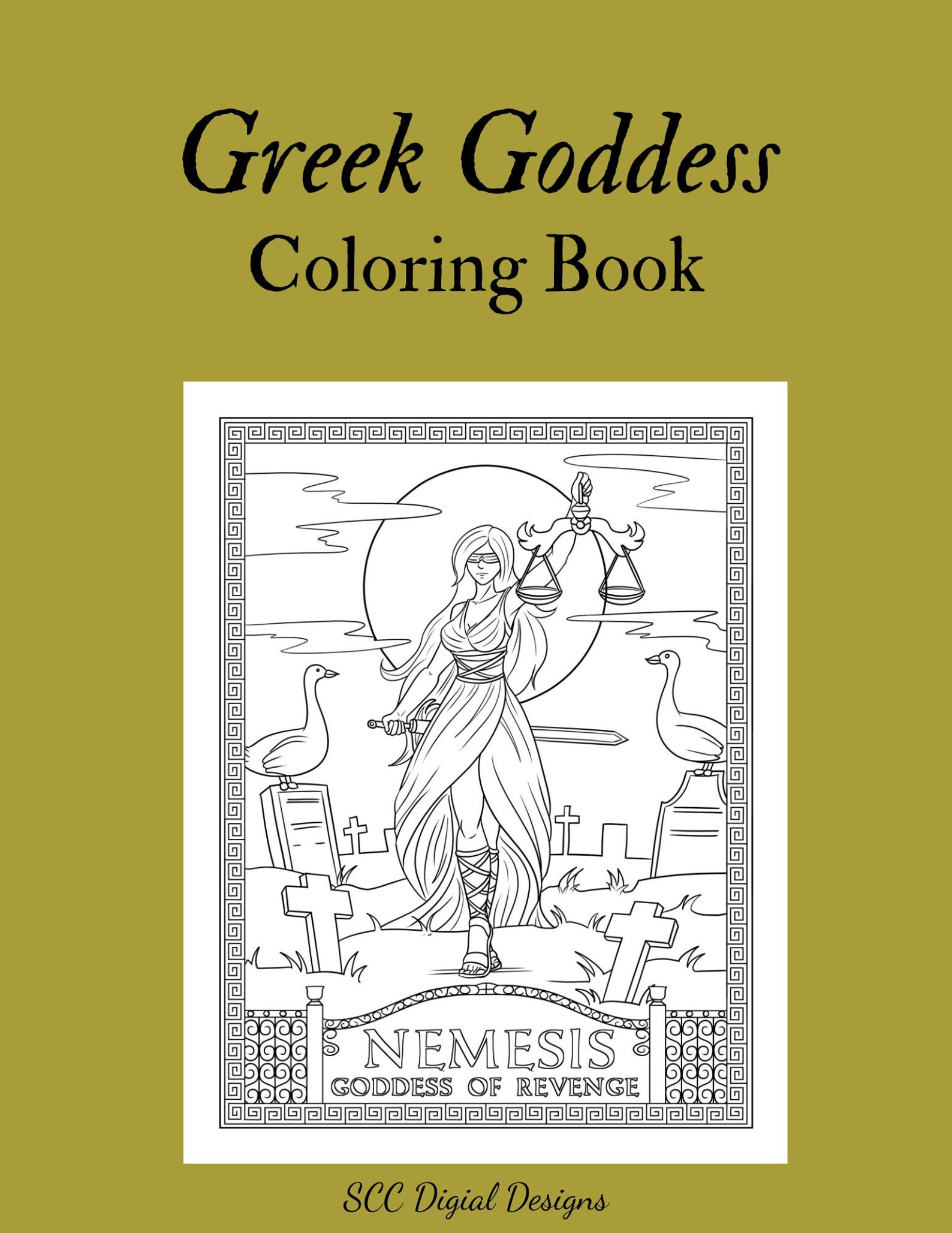 Greek Goddess Printable Coloring Book, 16 Page PDF, Tyche, Selene ...