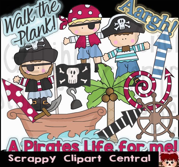 Walk the Plank Digital Clipart Digital Word-art Word Art Pirate Clipart ...