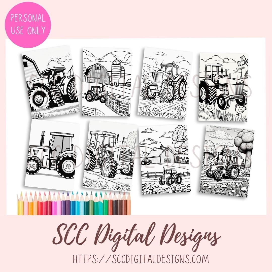 Farm Tractors Coloring Pages, Print at Home for Kids and Adults ...