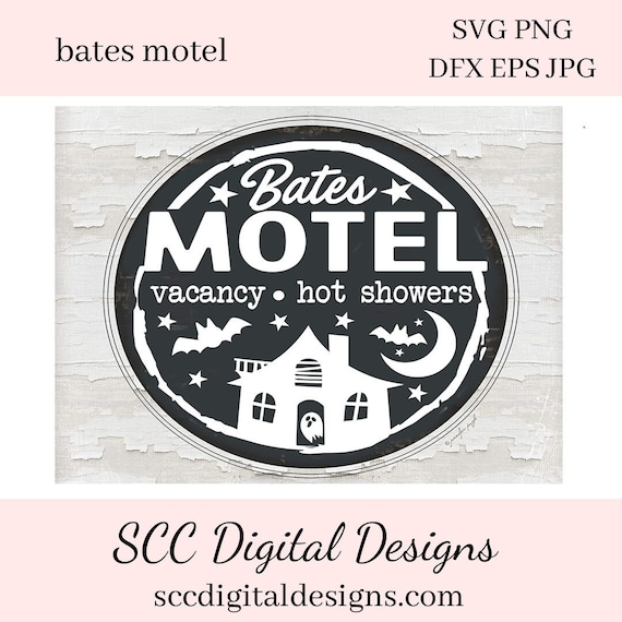 Bates Motel SVG File Vacancy Hot Showers Halloween Sign - Etsy