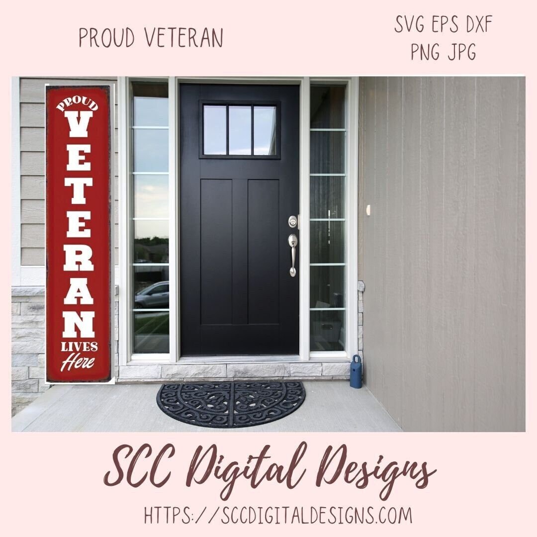 Proud Veteran Lives Here SVG, Honor Military Dad or Mom, DIY Patriotic ...