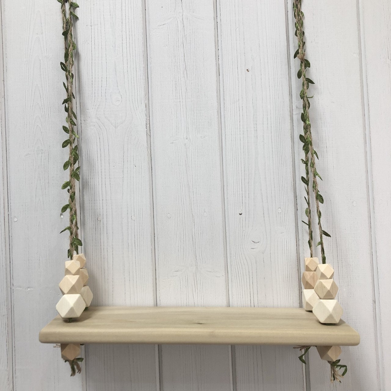 Wooden Swing Shelf Natural Wood Shelf Hanging Bead Shelf - Etsy