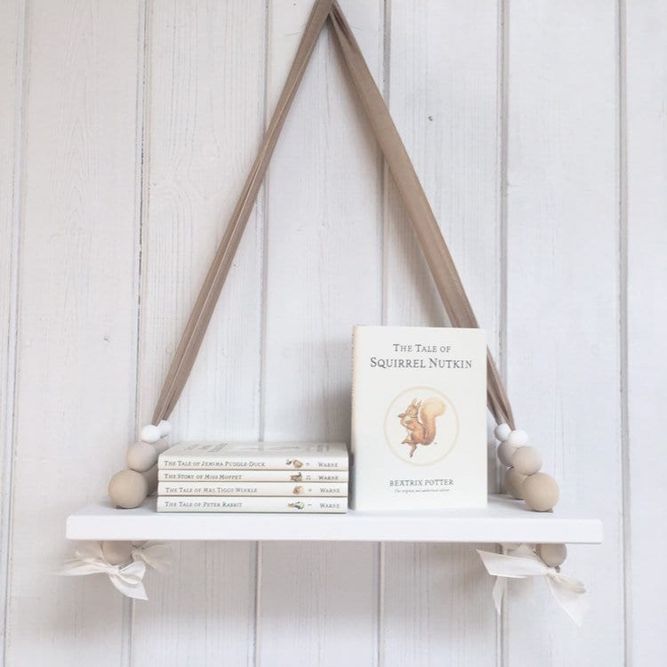 Luxury Wooden Swing Shelf Nordic Style Shelf Hanging Bead - Etsy UK