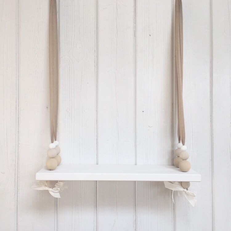 Luxury Wooden Swing Shelf Nordic Style Shelf Hanging Bead - Etsy UK