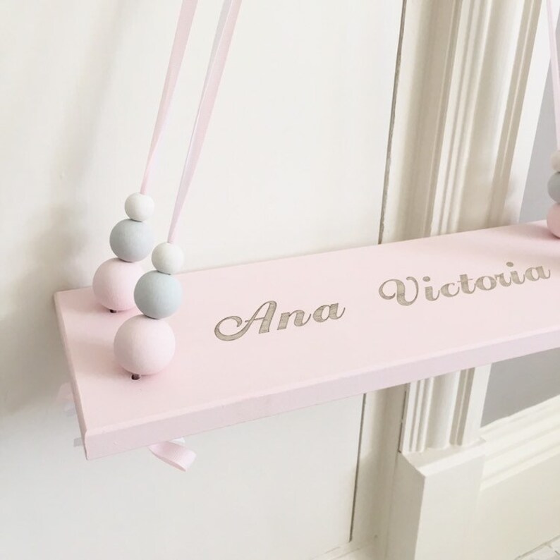 Wooden Swing Shelf Blue Painted Shelf Nordic Style Shelf | Etsy