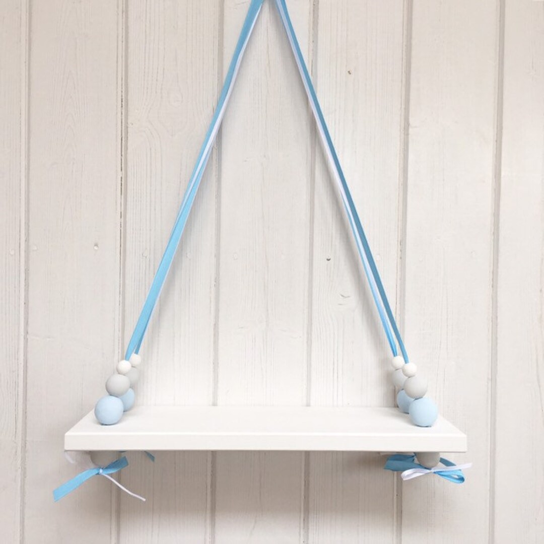 Wooden Swing Shelf White Painted Shelf Nordic Style Shelf - Etsy