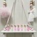 Personalised Peg Doll Pink New Born Gift Shelf Decor Nursery Name Sign ...