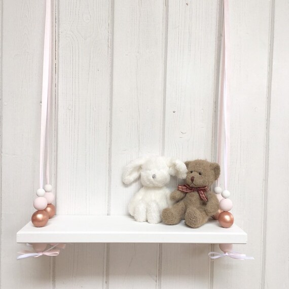 Wooden Swing Shelf White Painted Shelf Nordic Style Shelf - Etsy