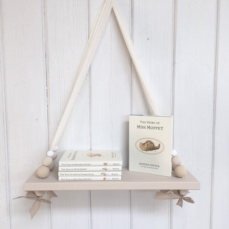 Luxury Wooden Swing Shelf | Nordic Style Shelf | Hanging Bead Shelf ...