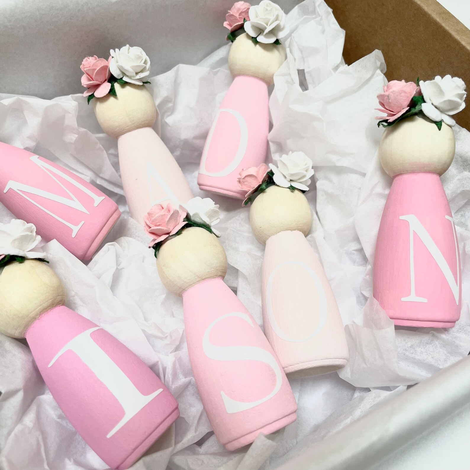 Personalised Peg Doll Pink New Born Gift Shelf Decor - Etsy