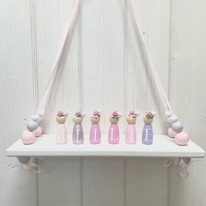 Personalised Peg Doll | Pink | New Born Gift | Shelf Decor | Nursery ...