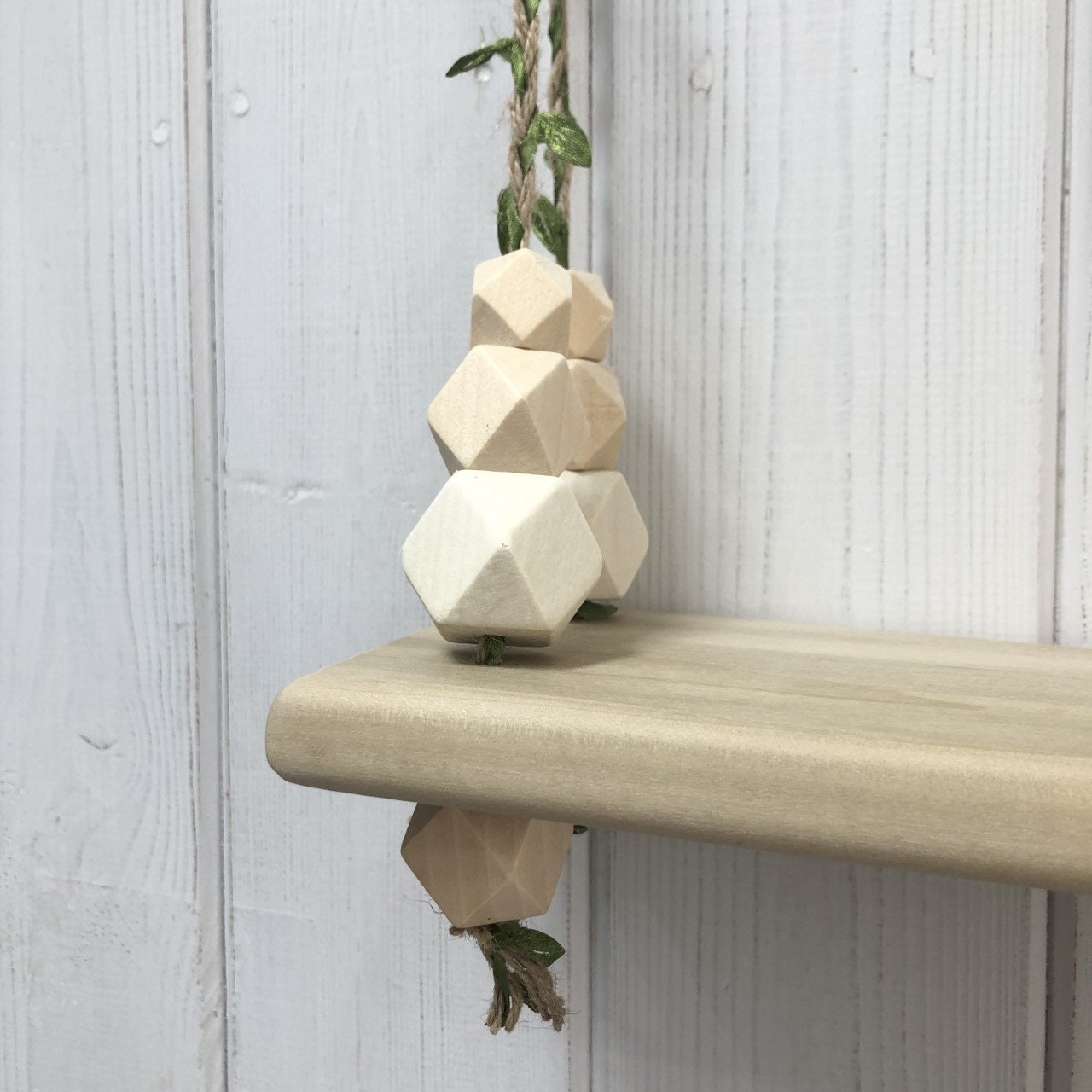 Wooden Swing Shelf Natural Wood Shelf Hanging Bead Shelf - Etsy