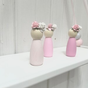 Personalised Peg Doll | Pink | New Born Gift | Shelf Decor | Nursery ...