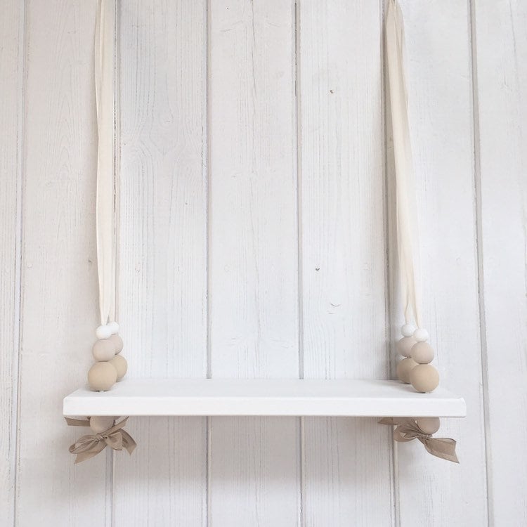 Luxury Wooden Swing Shelf Nordic Style Shelf Hanging Bead - Etsy UK