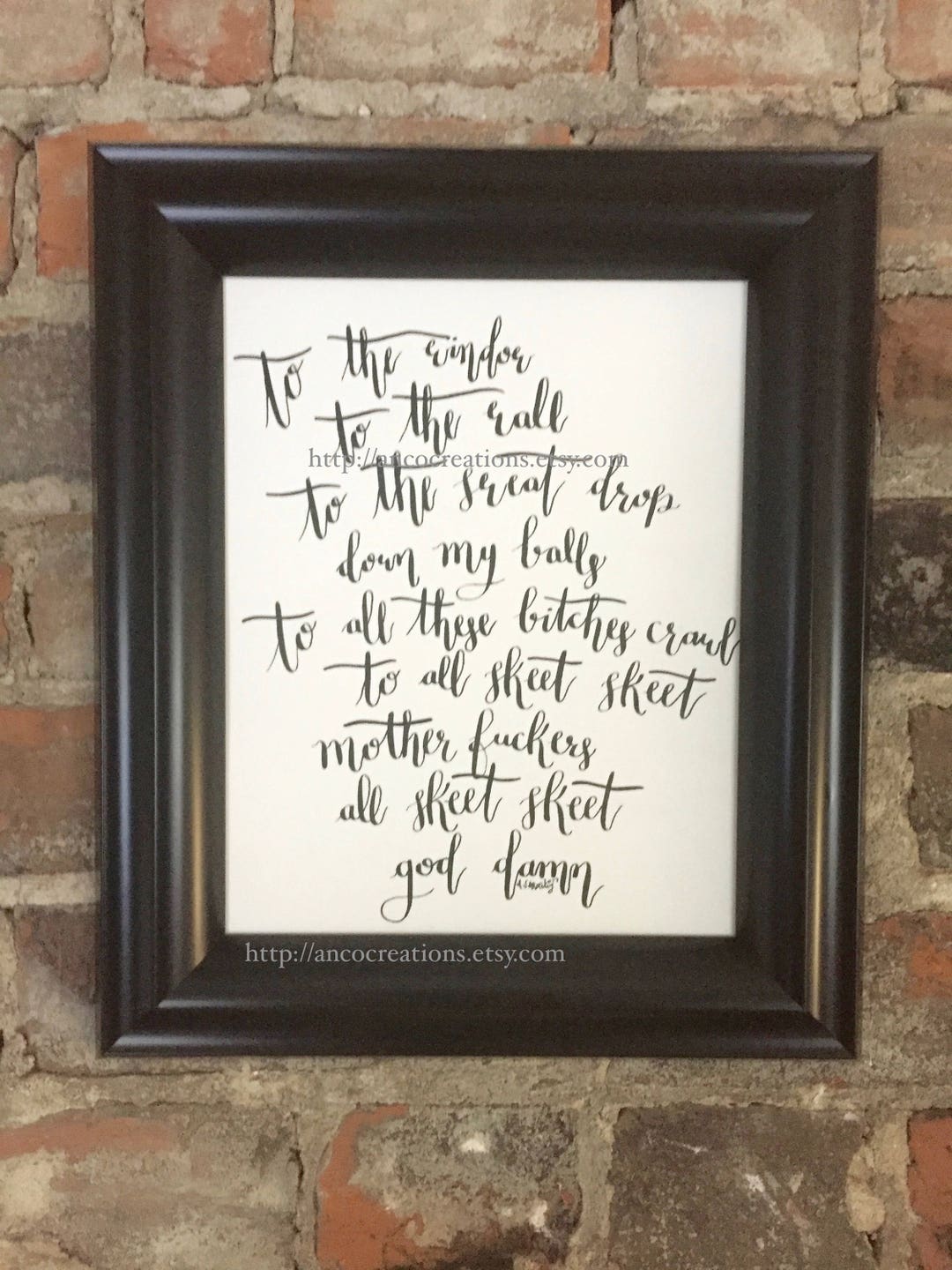 Get Low Lyrics Original Calligraphy - Etsy