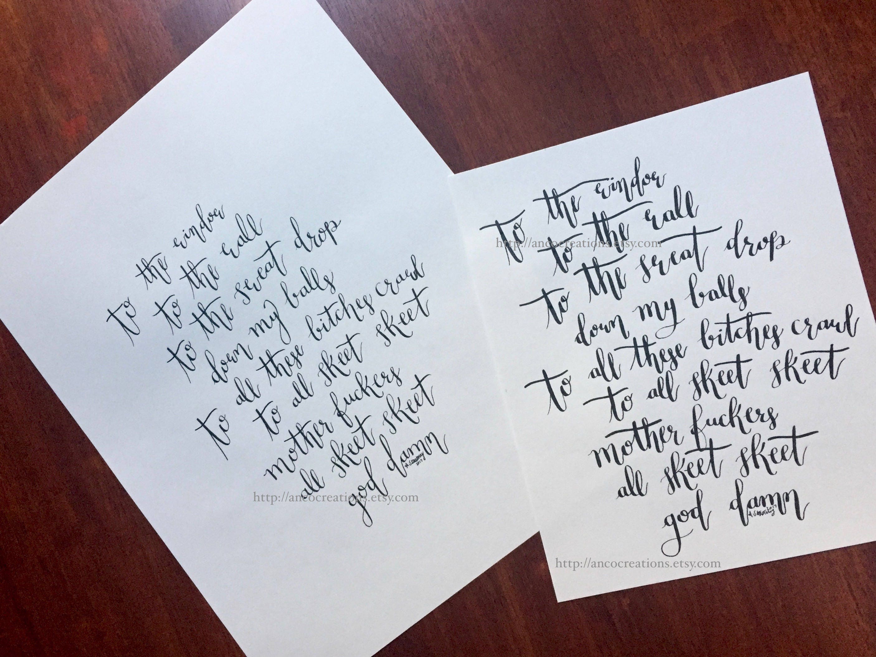 Get Low Lyrics, Original Calligraphy - Etsy