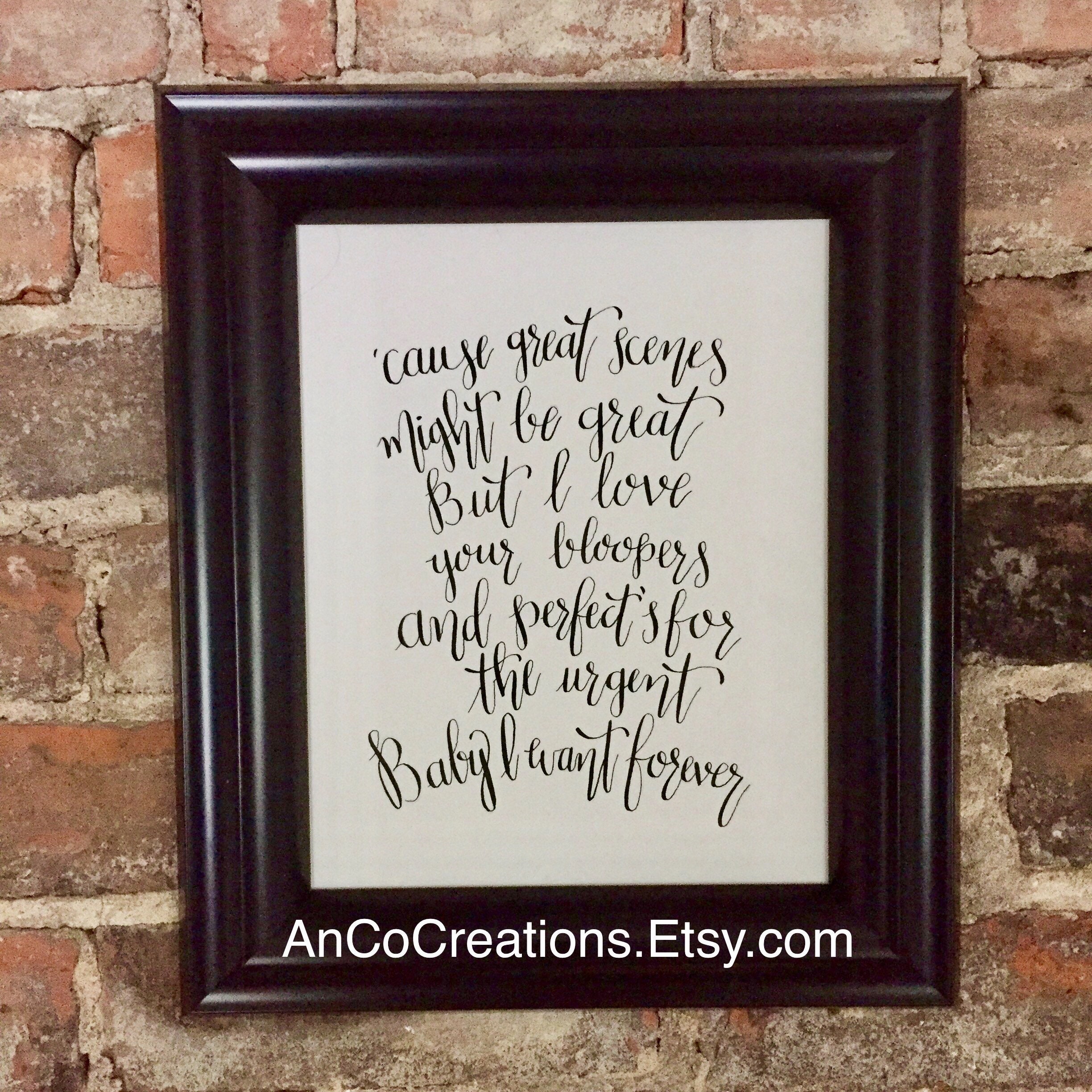 Caroline by Amine Lyrics Original Calligraphy - Etsy Sweden