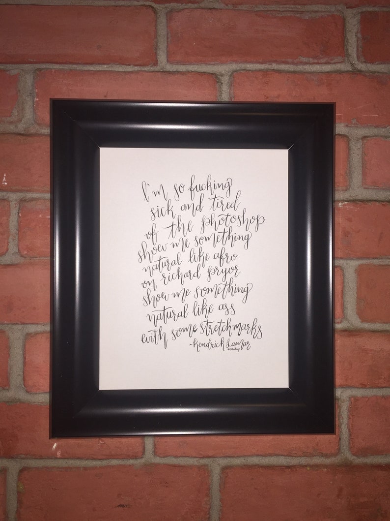 HUMBLE Kendrick Lamar Lyrics, Original Calligraphy - Etsy