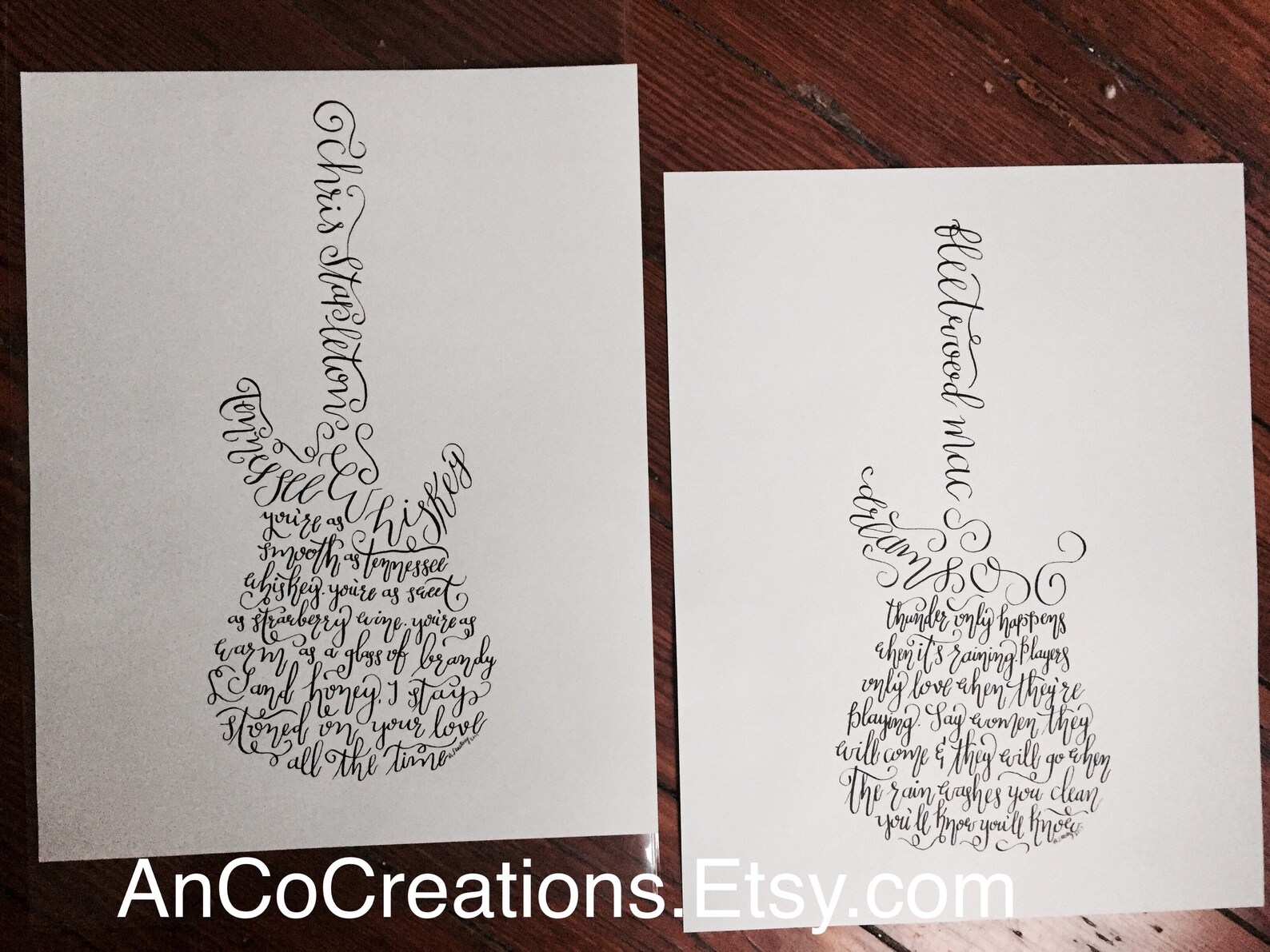 Tennessee Whiskey, Original Calligraphy, Chris Stapleton Lyrics - Etsy