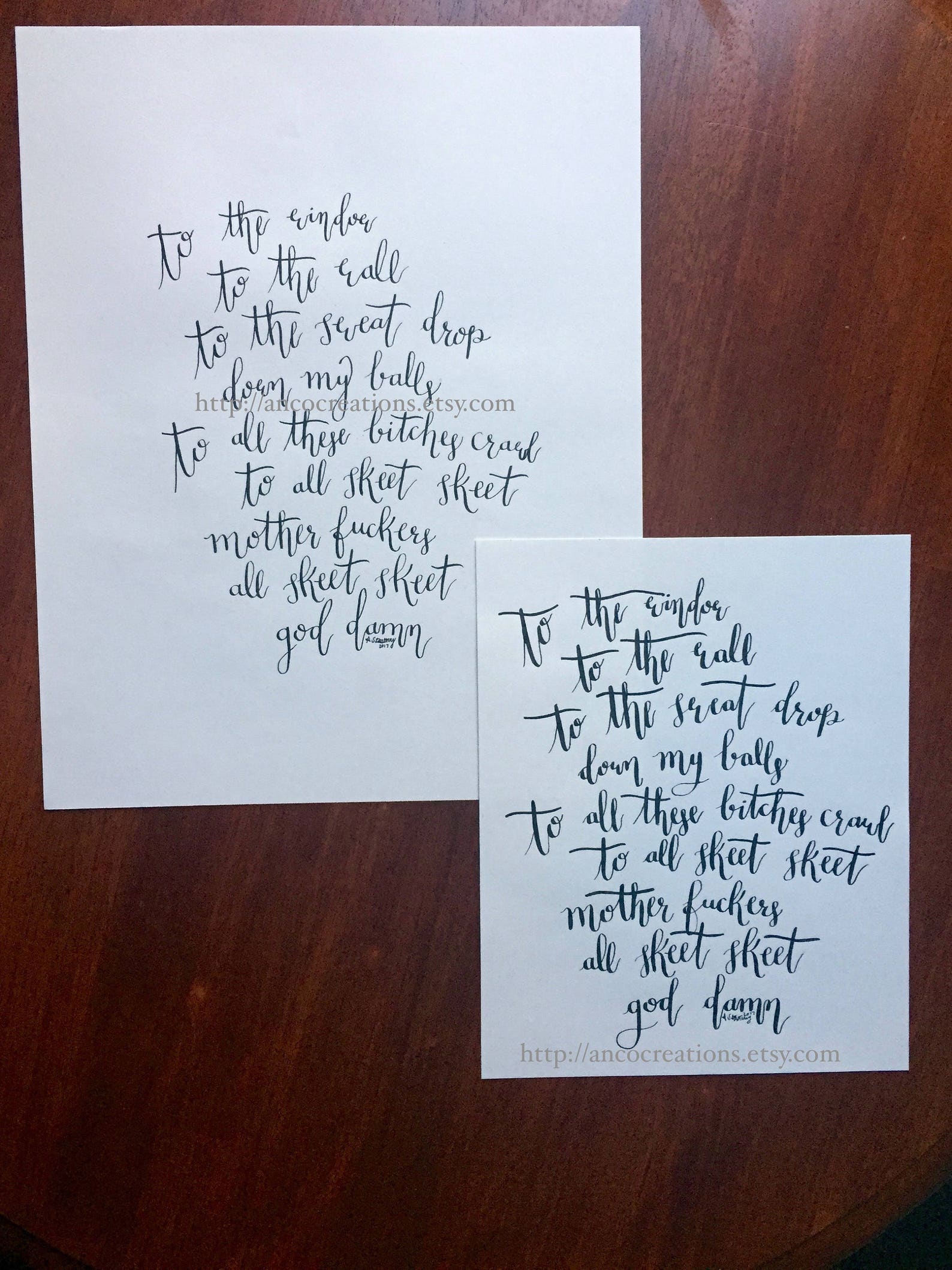 Get Low Lyrics, Original Calligraphy - Etsy