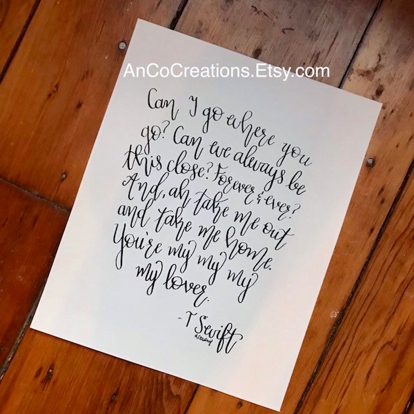 Taylor Calligraphy - Etsy