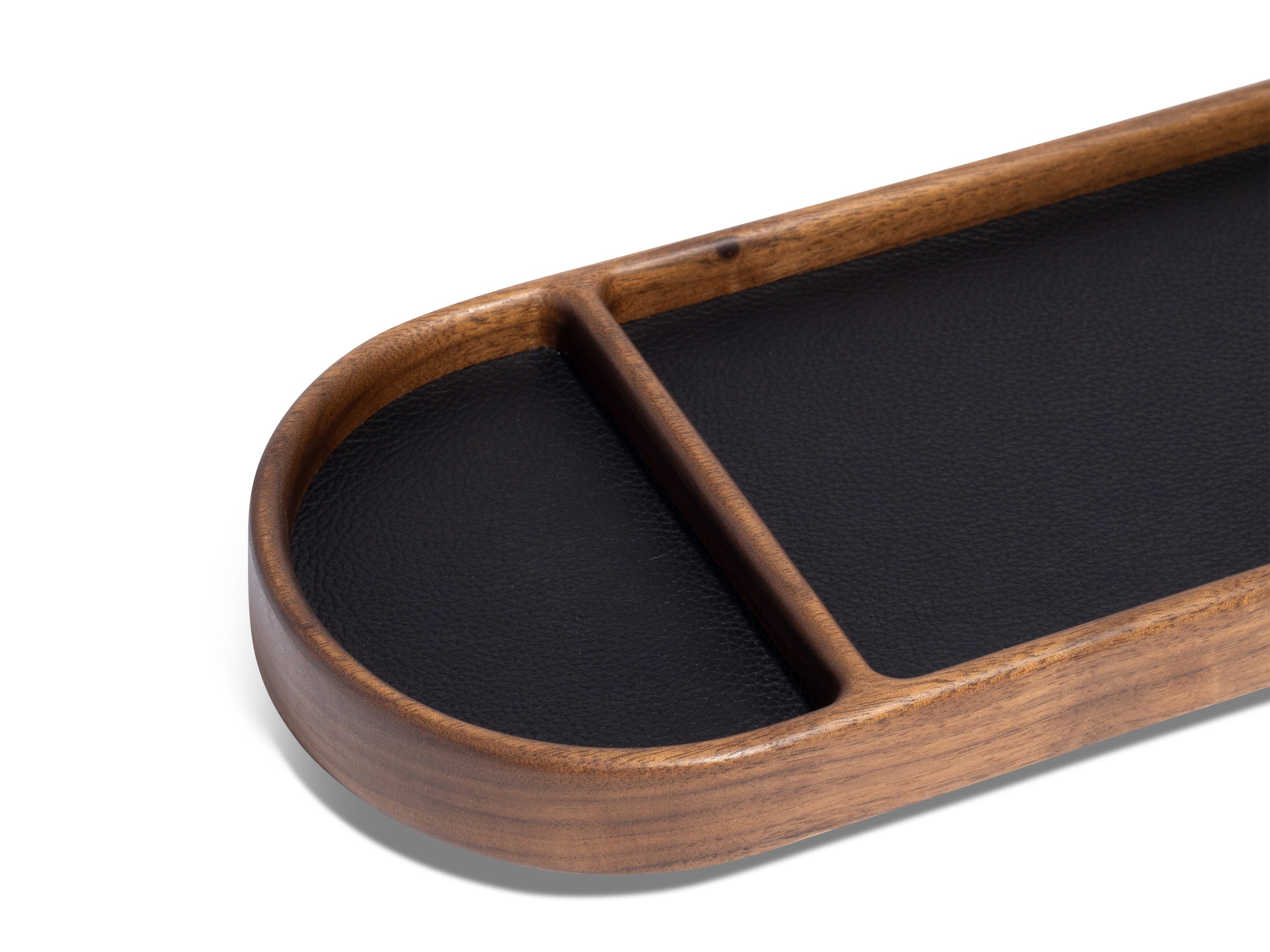 Walnut Oval Desk Valet With Leather - Etsy