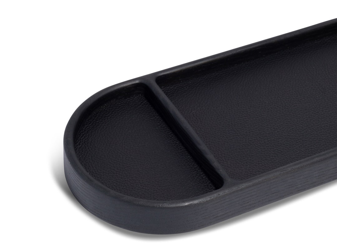 Blackened Ash Hardwood Oval Desk Valet With Leather - Etsy