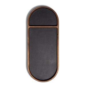 Walnut Oval Desk Valet With Leather - Etsy