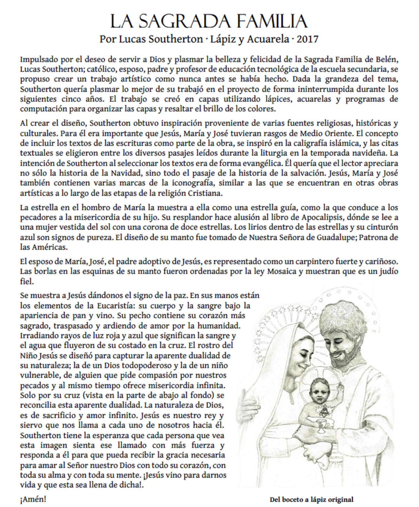 La Sagrada Familia - the Holy Family - Art Print - Etsy