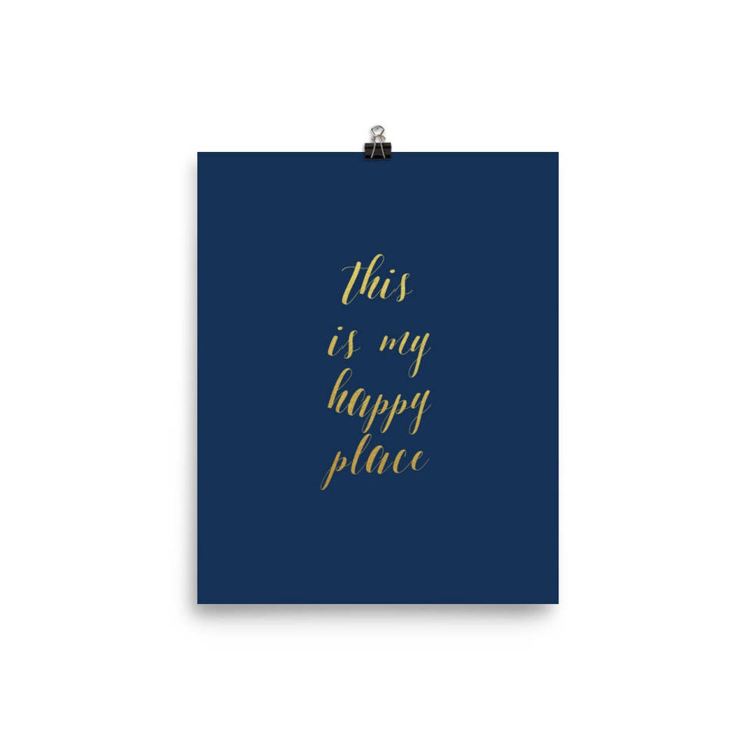Happy Place Poster. Hand Lettering. Creative Poster. Gifts for Her ...
