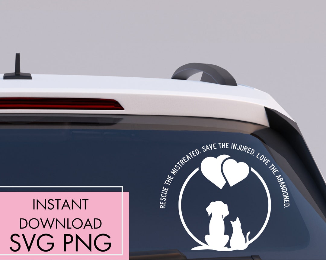 SVG PNG Adopt Decal, DXF Cut File, Foster Volunteer Rescue Animal Image ...