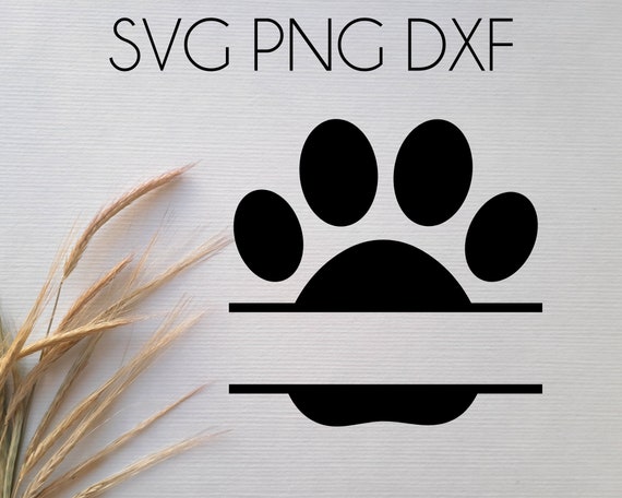 Dog Paw Print Split Monogram Frame Car Decal Svg SVG DXF Cut | Etsy