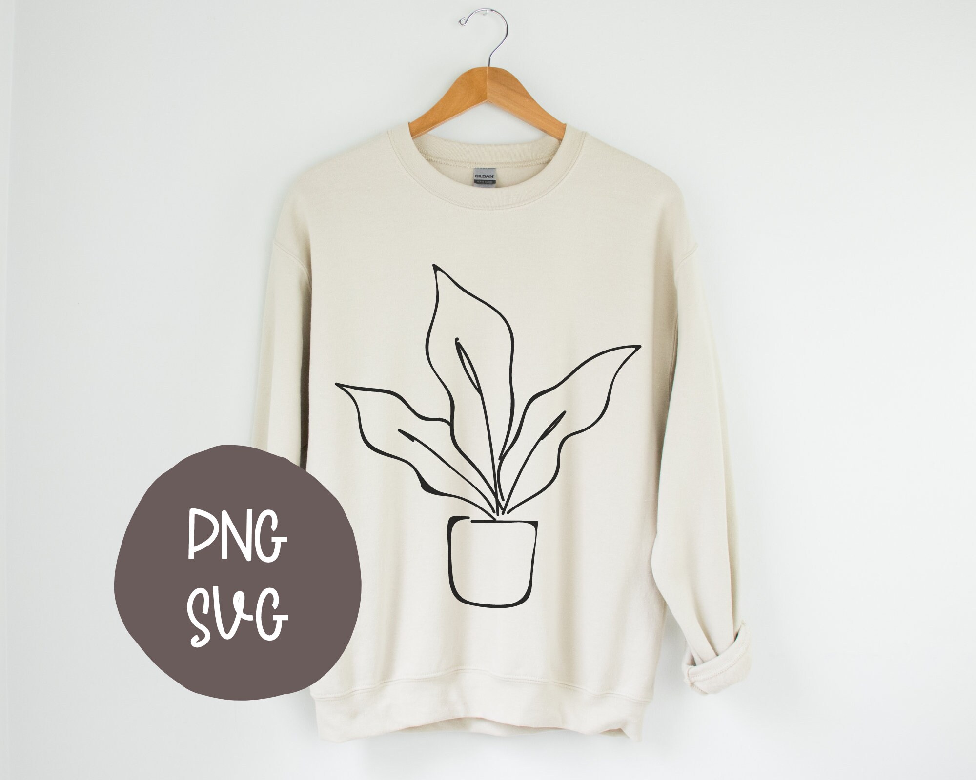 SVG PNG Abstract Plant Design, Sweatshirt Cut File, Png Sublimation ...