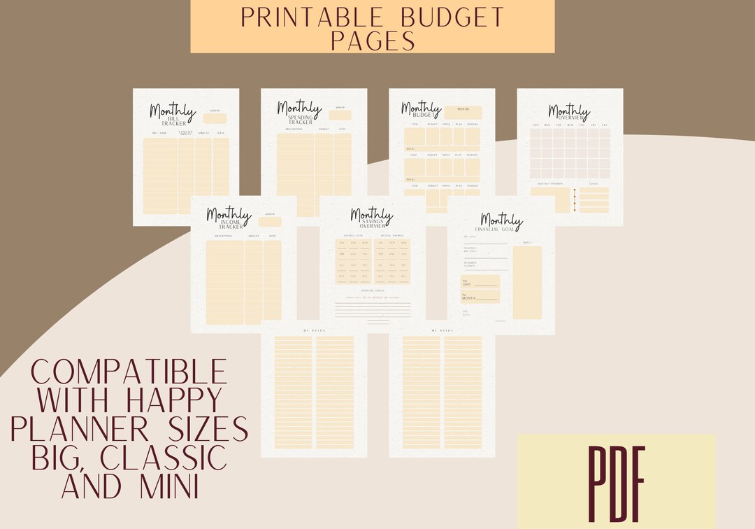 Printable Budget Tracker, Monthly Budget, Financial Guide, Digital ...