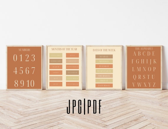 Modern Classroom Learning Posters Modern Nursery Classroom | Etsy