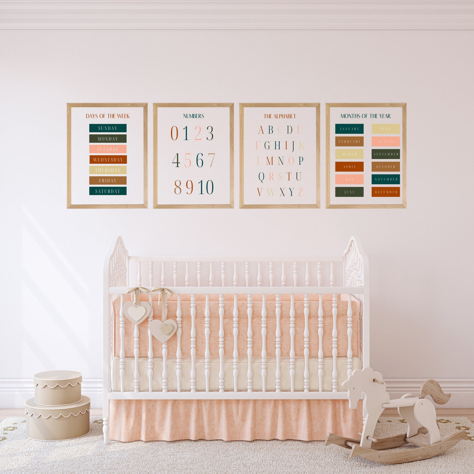 Boho Classroom Decor, ABC123 Posters, Modern Nursery, Boho Kid's Room ...