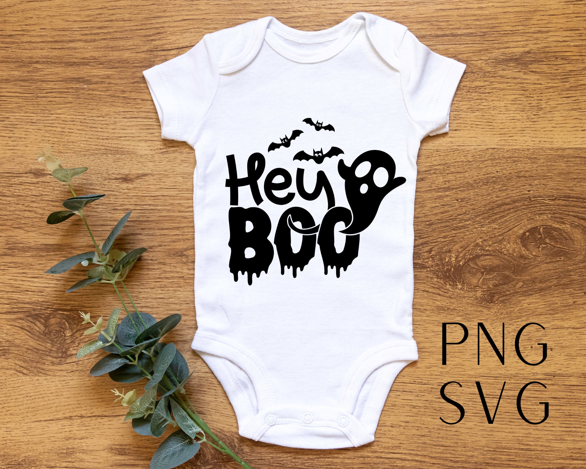 Hey Boo Ghost SVG PNG Baby Halloween Cut File for Cricut, Silhouette ...