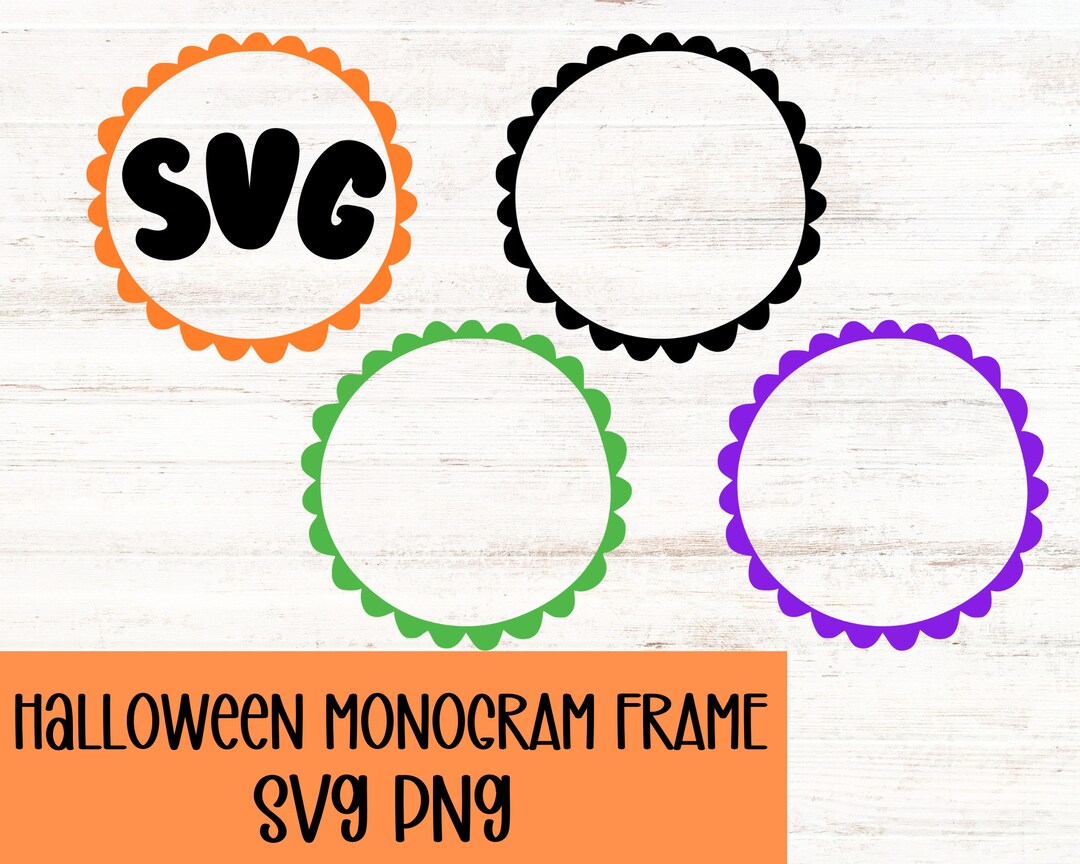 Halloween Monogram Frames Bundle, Halloween Spooky Season SVG PNG Cut ...
