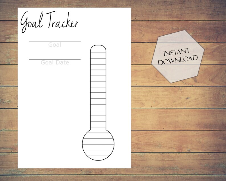 Goal Tracker | Thermometer | PDF Download - Etsy